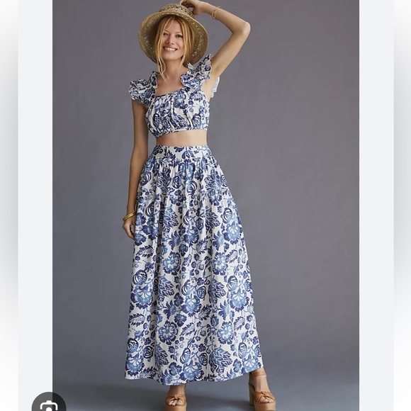 Anthropologie | Skirts | Two Piece Ruffle Skirt Set | Poshmark